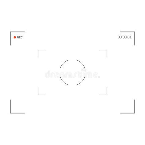 White And Black Viewfinder Camera Recording Modern Camera Focusing Screen Vector Illustration