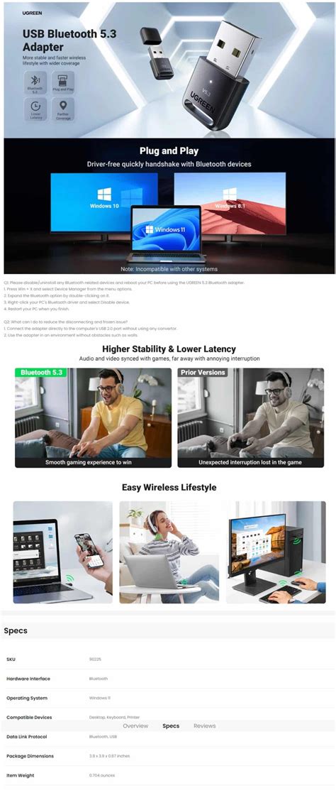 Ugreen Usb Bluetooth Adapter For Pc Midas Computer Center Amman Jordan