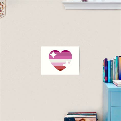Lesbian Pride Flag Sparkle Heart Emoji Art Print By Imaginator24