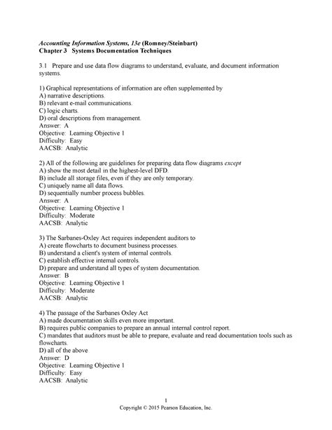 Chapter 03 Ais Testbank Accounting Information Systems 13e Romney