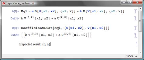 Wolfram Mathematica Listmatrix Of Coefficients Equation System Of