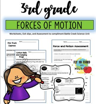 Rd Grade Force And Motion Worksheets Assessment And Exit Slips