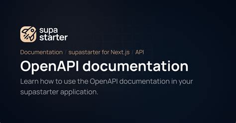 Openapi Documentation Nextjs Documentation Supastarter Saas