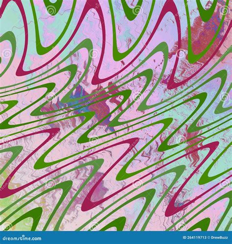 Pink Green Wave Square Waveform Pattern Art Waves Lines Wavelength Illustration Stock Image