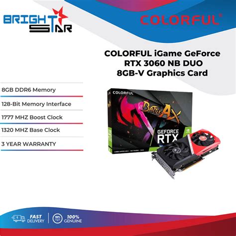 Colorful Igame Geforce Rtx 3060 Nb Duo 8gb V Graphics Card Shopee Malaysia
