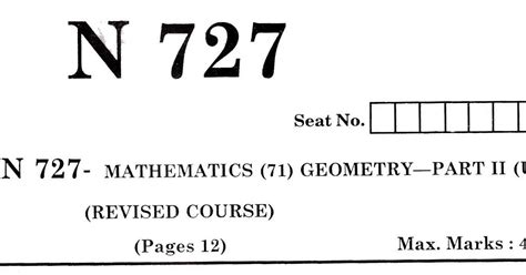 Ssc Mathematics Geometry Part 2 Question Paper March April 2022 Free Pdf Download