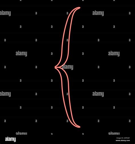 Neon Bracket Red Color Vector Illustration Flat Style Image Stock Vector Image And Art Alamy