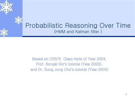 PPT Probabilistic Reasoning Over Time HMM And Kalman Filter PowerPoint Presentation ID