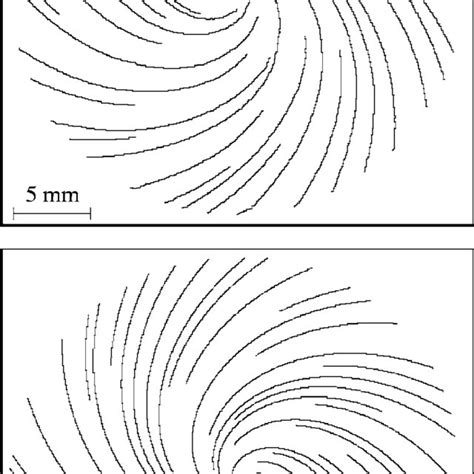 Top Experimental And Bottom Calculated Streamline Patterns At A