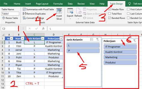 Cara Filter 2 Kolom Di Excel Atau Lebih Menggunakan Insert Slicer