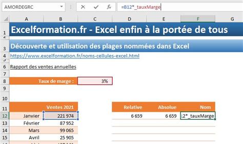 Découvrir les plages nommées dExcel utilisation et intérêt Excel formation