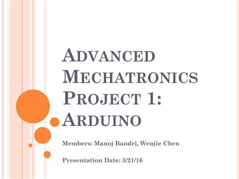 Pdf Advanced Mechatronics Project 1