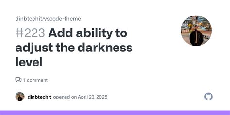 Add Ability To Adjust The Darkness Level · Issue 223 · Dinbtechitvscode Theme · Github