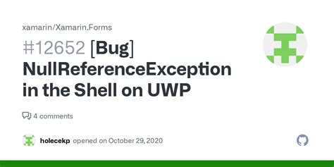 Bug NullReferenceException In The Shell On UWP Issue Xamarin Xamarin Forms GitHub