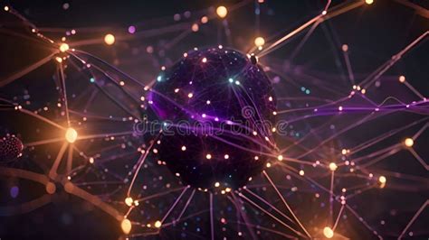 Futuristic Network Data Visualisation With Glowing Nodes And