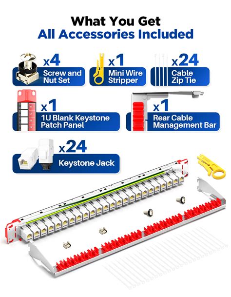 AMPCOM Patch Panel Port Patch Panel Pass Through RJ UTP Thru