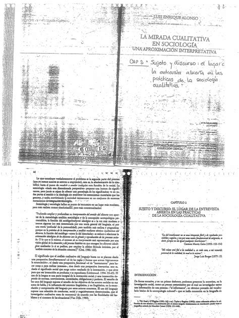 Alonso La Mirada Cualitativa De La Sociologia Pdf