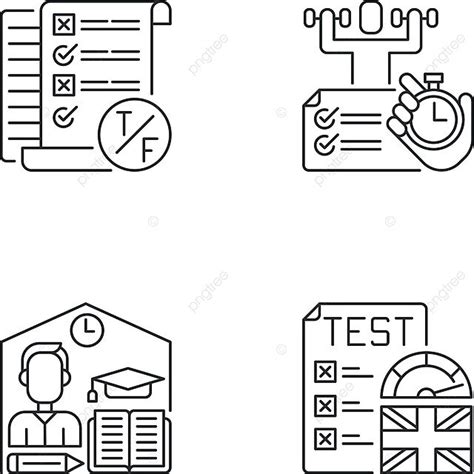 Set Of Linear Icons For Pixelperfect Truefalse Tests Vector Result