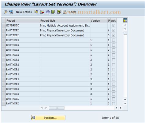 OMBU SAP Tcode Allocate Layout Sets To Reports