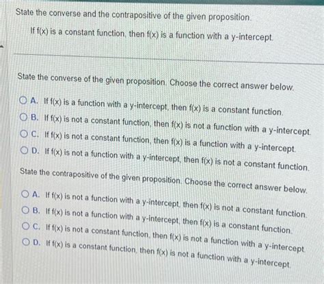 solved state the converse and the contrapositive of the