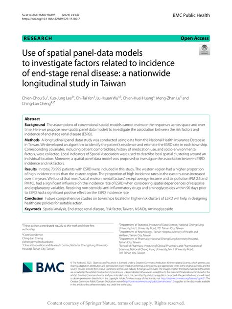 pdf use of spatial panel data models to investigate factors related