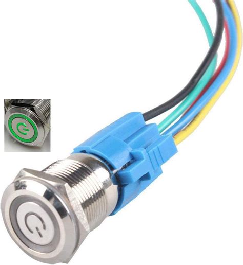 Hiletgo Latching Pushbutton Switch 16mm 58 12v 24v 5a