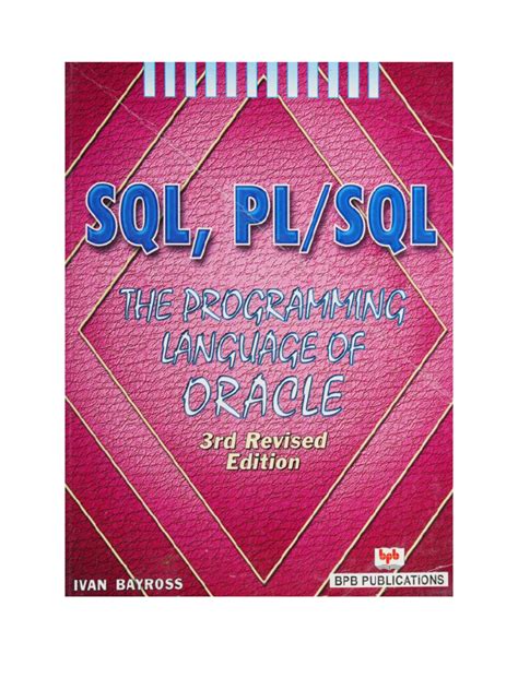 Sql Plsql The Programming Language Of Oracle Ivan Bayross Pdf