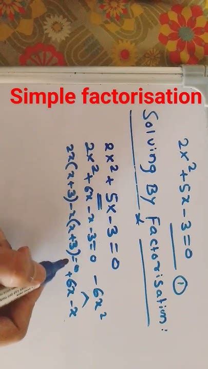 Simple Factorisation Method Quadratic Equations Youtube