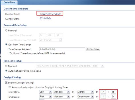 Daylight Saving Time Offset Not At The Defined Time Zyxel Community