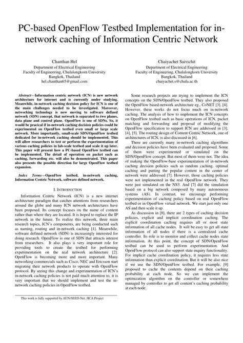 Pdf Pc Based Openflow Testbed Implementation For In Network Caching