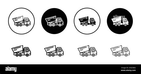 Tipper Truck Icon Vector Logo Set Collection For Web App Ui Stock Vector Image And Art Alamy