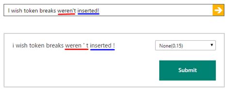 azure cognitive services disable token breaks on punctuation luis ai