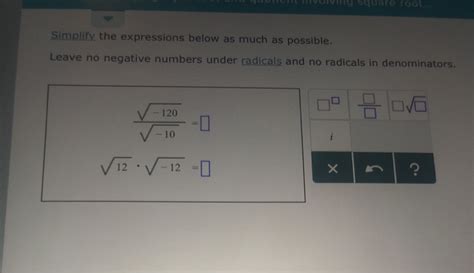 Solved Ng Square Root Simplity The Expressions Below As Much Chegg Com