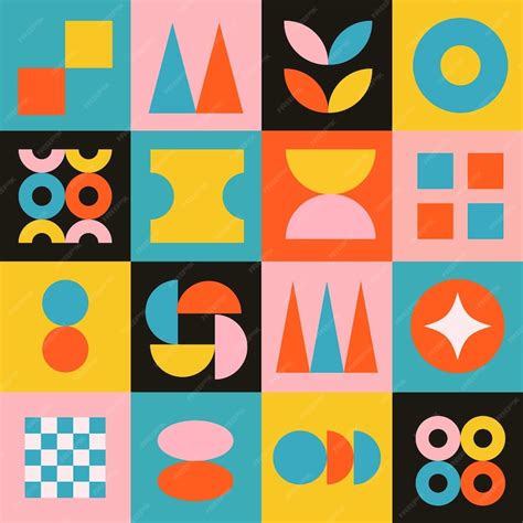 Premium Vector Vector Abstract Geometric Shapes In Flat Design
