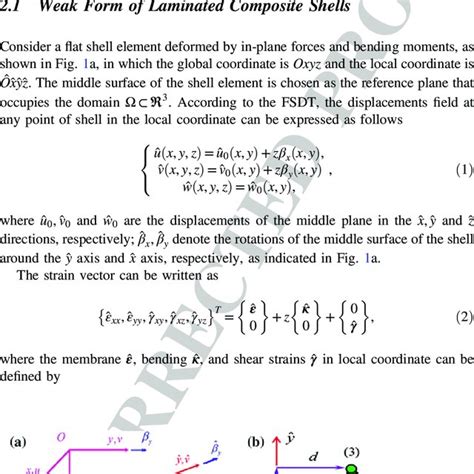 a shell element with local coordinate system o ̂ x̂ ŷ ẑ in global