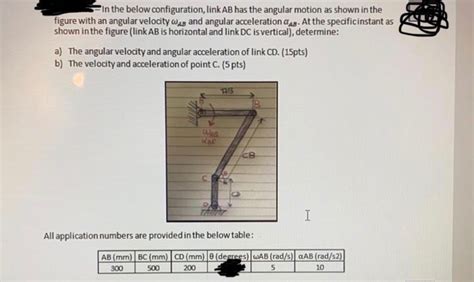 Solved In The Below Configuration Link AB Has The Angular Chegg Com