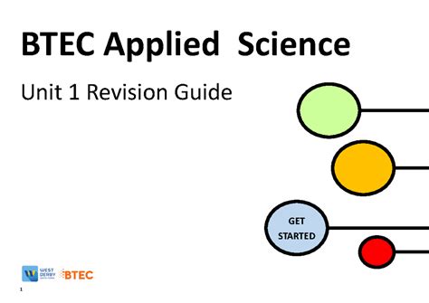 Unit 1 Revision Guide Erseres Btec Applied Science Unit 1 Revision Guide Get Started How To