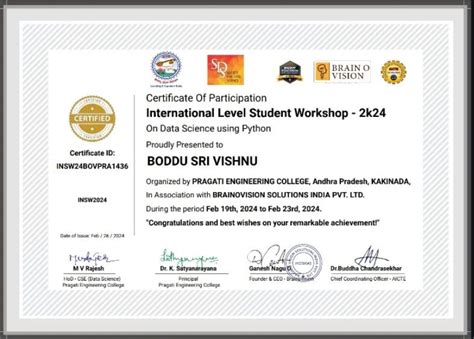 Datascience Python Workshop Learning Sri Vishnu Boddu