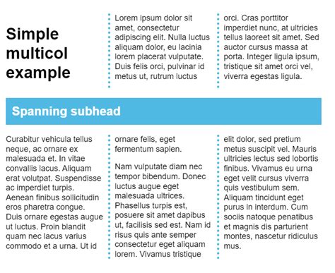 Multiple Column Layout
