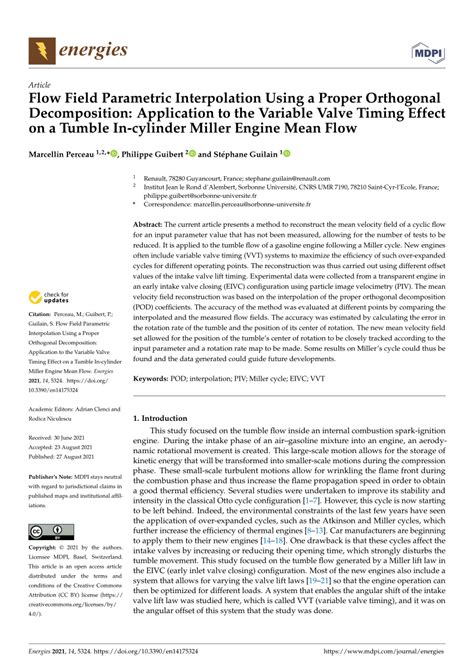 Pdf Flow Field Parametric Interpolation Using A Proper Orthogonal Decomposition Application