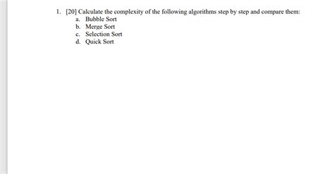 Solved L 20 Calculate The Complexity Of The Following Algorithms Course Hero