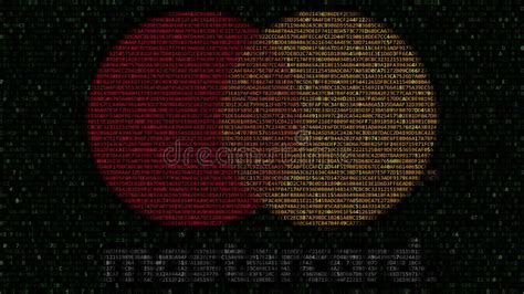 Mastercard Logo Made Of Hexadecimal Symbols On Computer Screen Editorial 3d Rendering Editorial