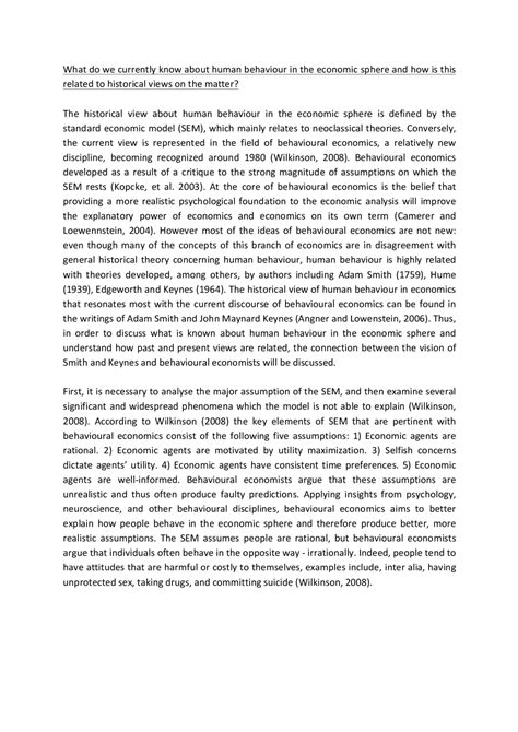 Behavioural Economics Docsity