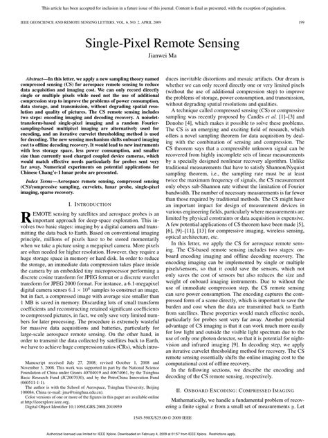 Pdf Single Pixel Remote Sensing