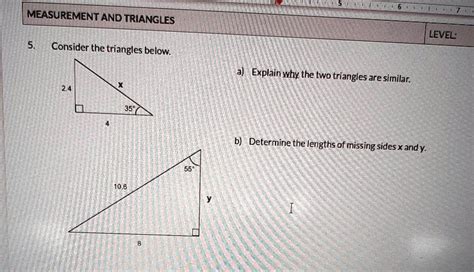 solved measurement and triangles consider the triangles below level