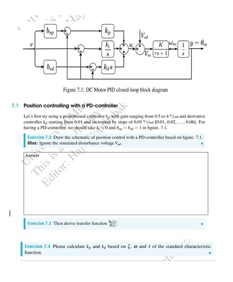 solved sd ts sd figure 7 1 dc motor pid closed loop block