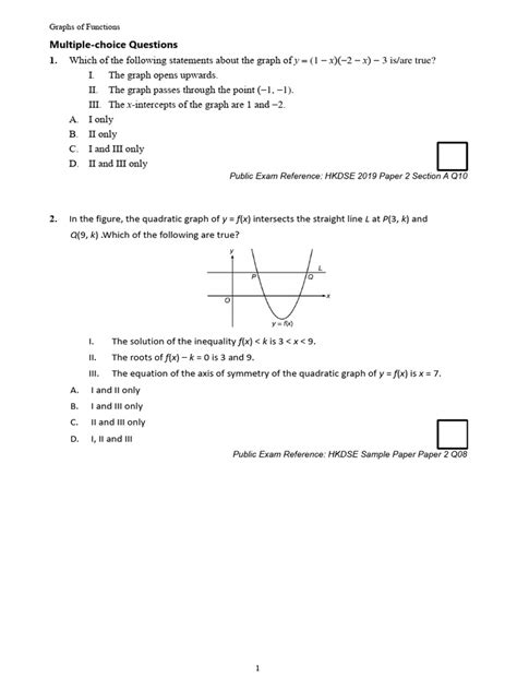 Graphs Of Functions Question Pdf Mathematical Relations Graph