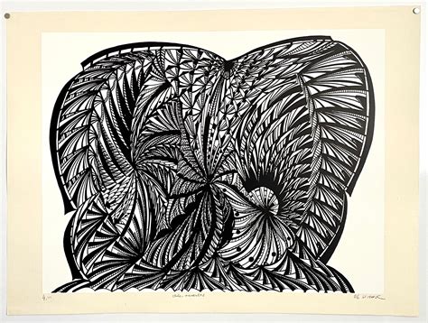 Philippe Dereux Large 1960s French Art Brut Lithograph Bold Black And