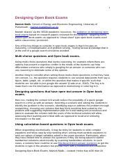 Designing Open Book Exams Strategies For Effective Assessment Course Hero