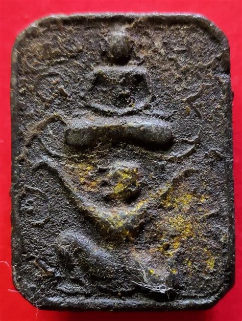 พระเนื้อผงใบลานพิมพ์ประทับหนุมานหลังยันต์เต่า หลวงพ่อ คร้าม วัดพระเงิน Ennxo